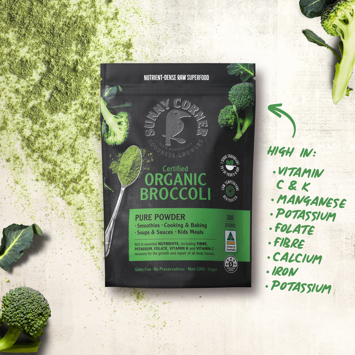 Organic Broccoli Pure Powder – Sunny Corner Goodness Growers