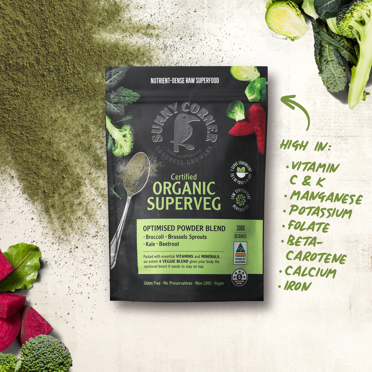 Organic SuperVeg Pure Powder – Sunny Corner Goodness Growers